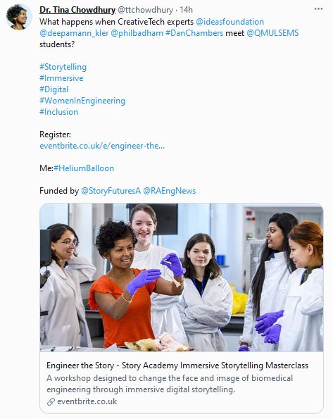 Engineer An Immersive Story: QMUL School of Engineering and Materials Science