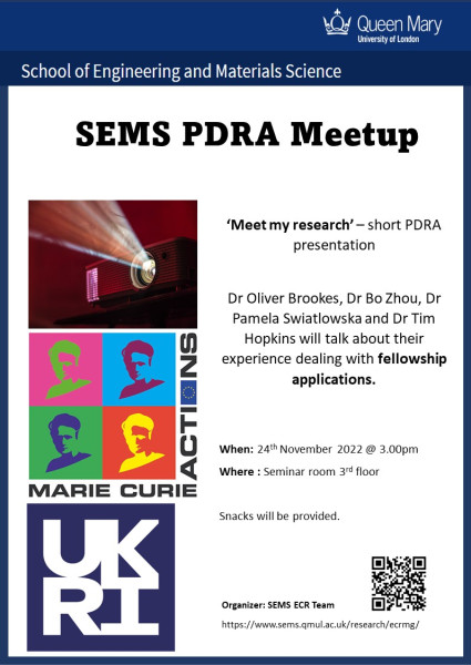 SEMS PDRA Meetup: QMUL School of Engineering and Materials Science