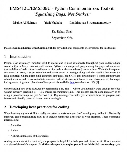 Queen Mary students and Dr Rehan Shah co-create Python programming toolkit for undergraduate ...