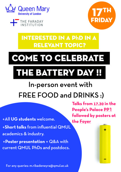 First 'National Battery Day' celebration @QMUL!: QMUL School of ...