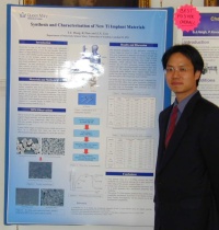 Tim Hong - winner of the Best Poster Prize at Materials Congress 2004 ...
