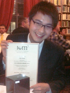 Han Zhang wins the Best UK Polymer Student Prize: QMUL School of Engineering and Materials Science